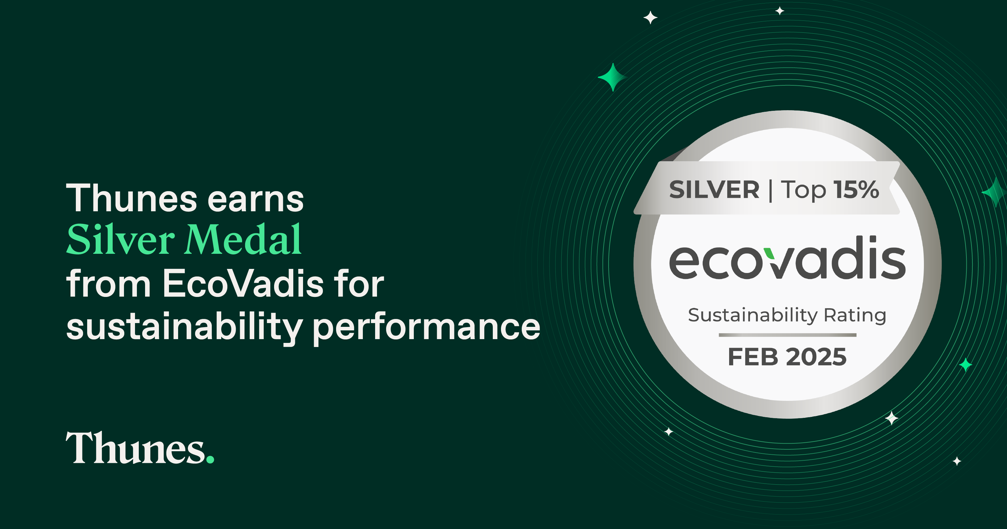 Thunes Earns EcoVadis Silver Medal for Sustainability